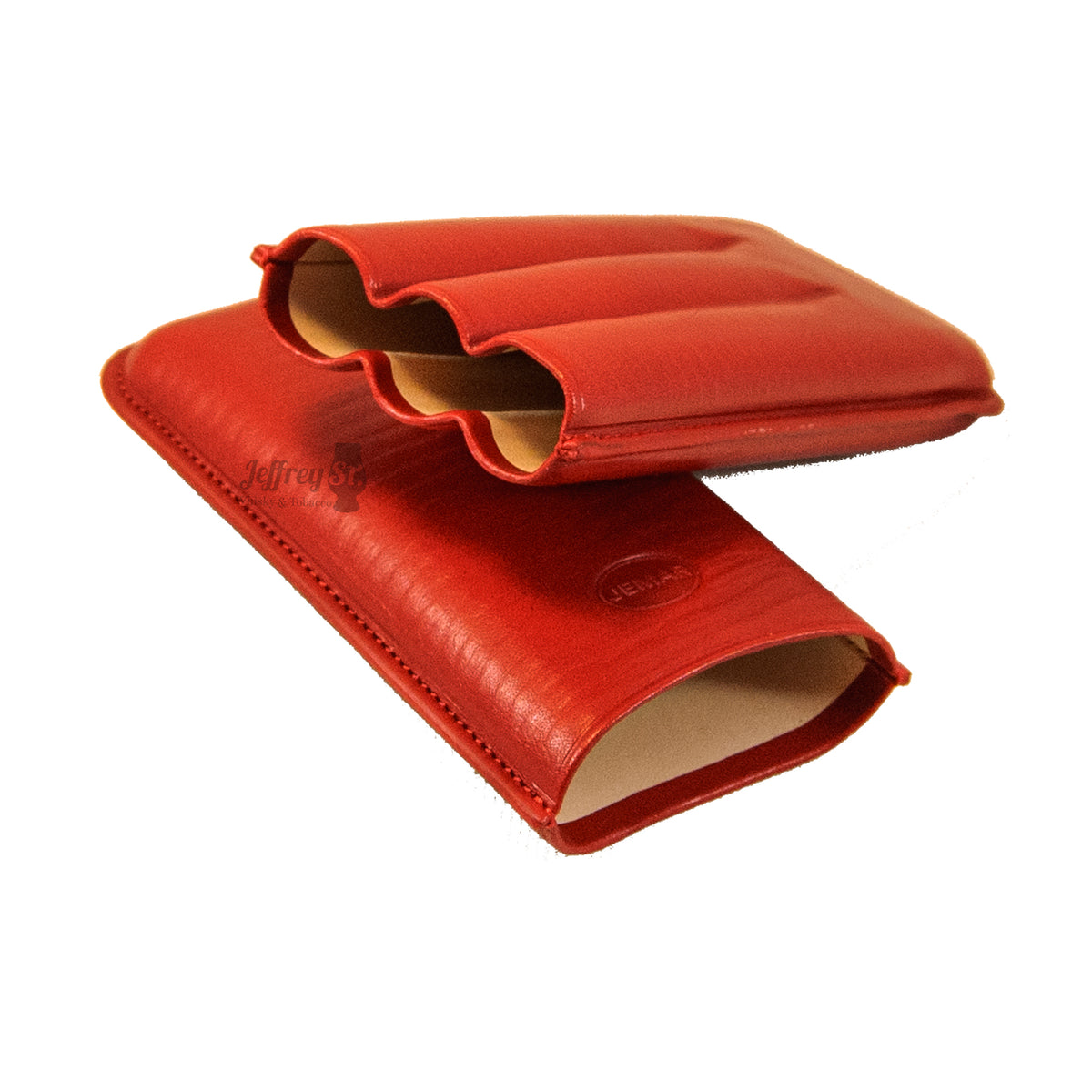 Jemar Leather Cigar Case (3) Corona - Red (PU458/3) – Jeffrey st ...